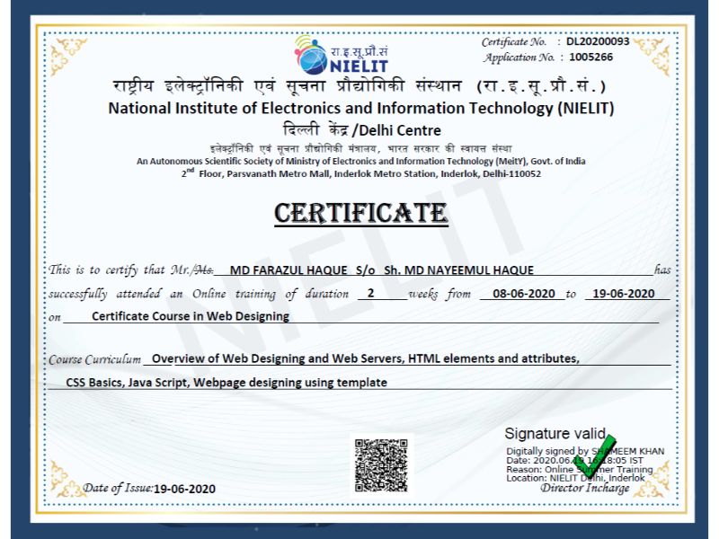 Certificates Gallery