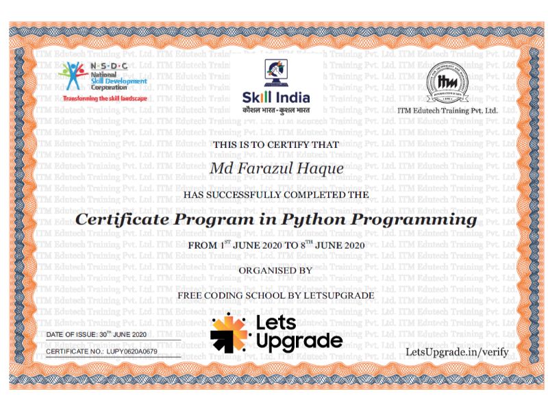 Certificates Gallery